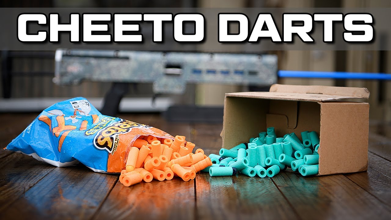 Cheeto Darts: These Nerf Darts Fly Further! - YouTube
