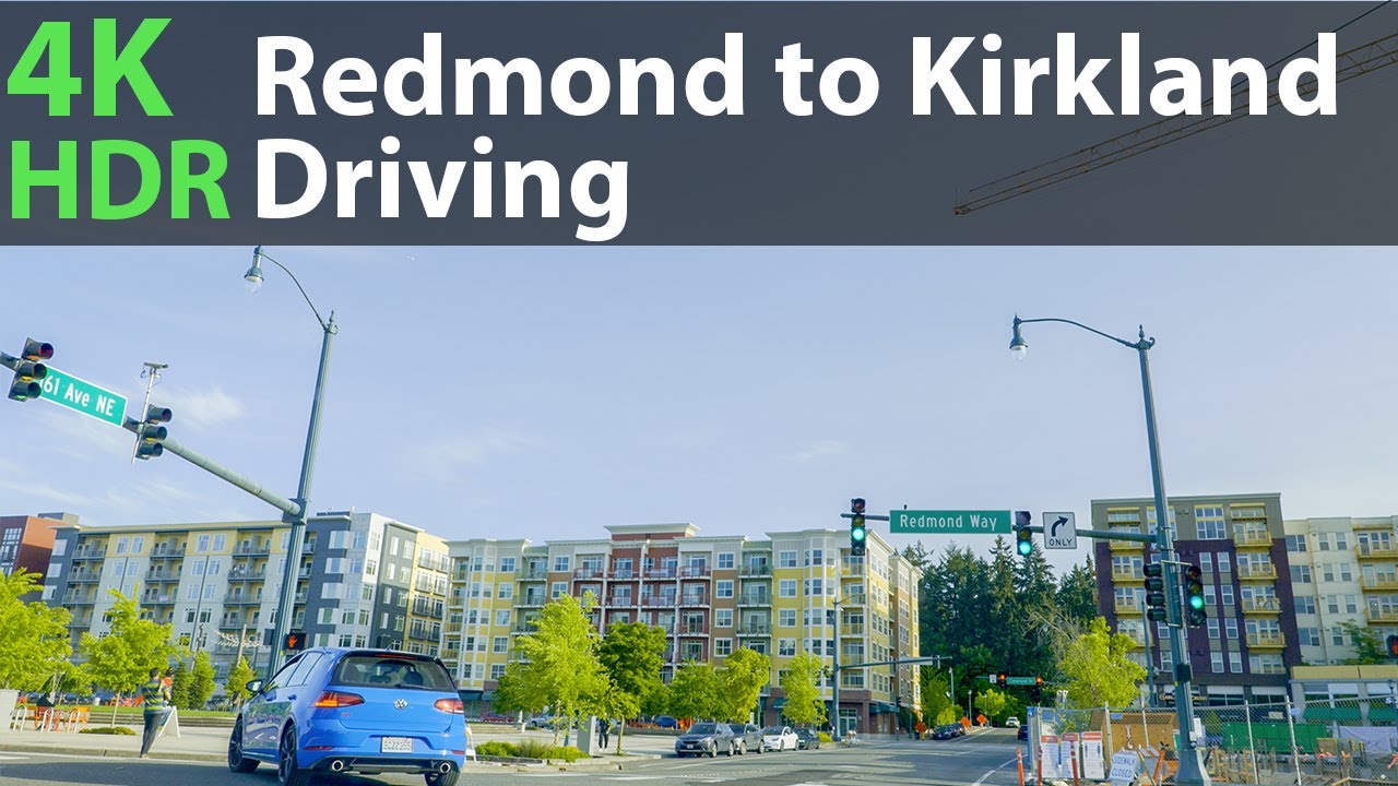 4K HDR Downtown Redmond to Kirkland Driving - Episode 1 - YouTube