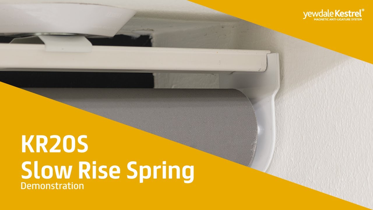 KR20S Anti-ligature Slow-rise Spring Roller Blind - YouTube