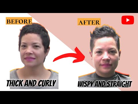 Cutting Thick & Curly Hair To Wispy & Straight - How To Scissor Over Comb For Women - Halle Berry