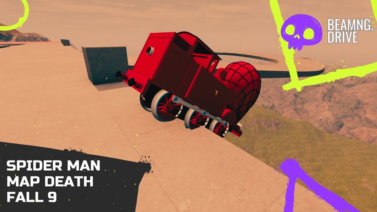 Big & Small Spider Man the Train Tomas Map Death Fall || BeamNG.drive ...