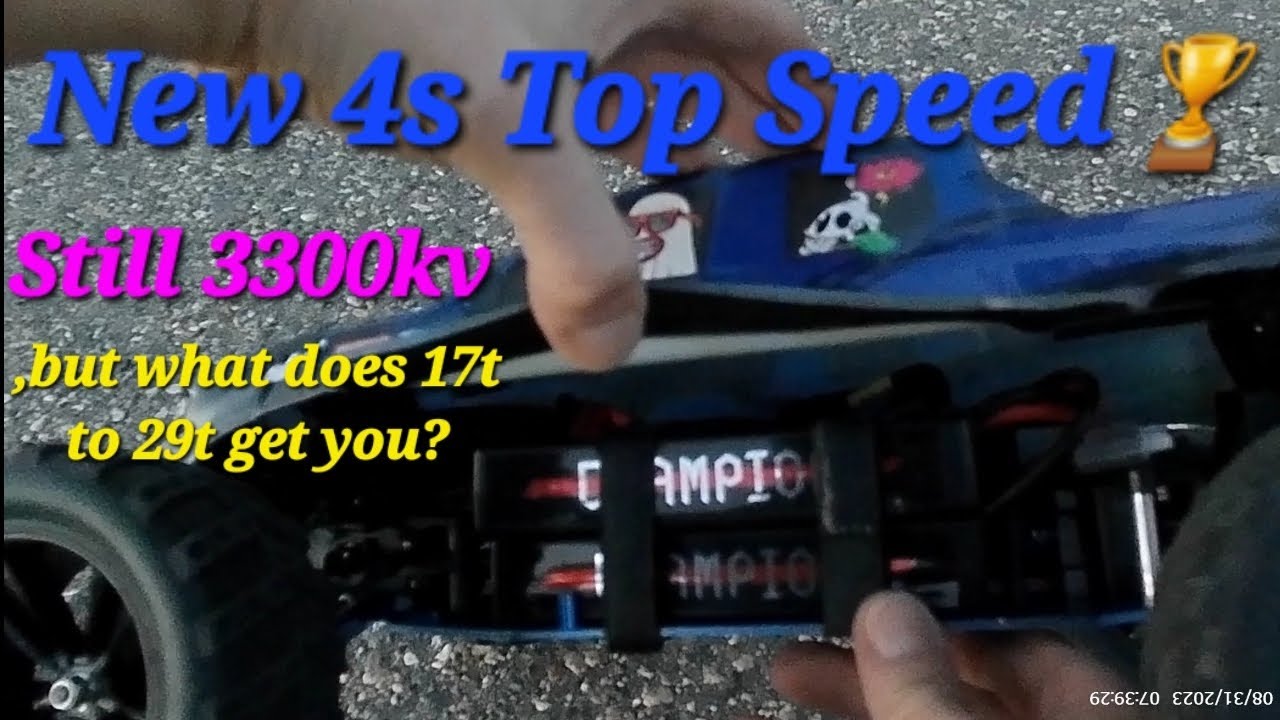 Bezgar Blade's New 4s Top Speed with a 29t pinion - YouTube