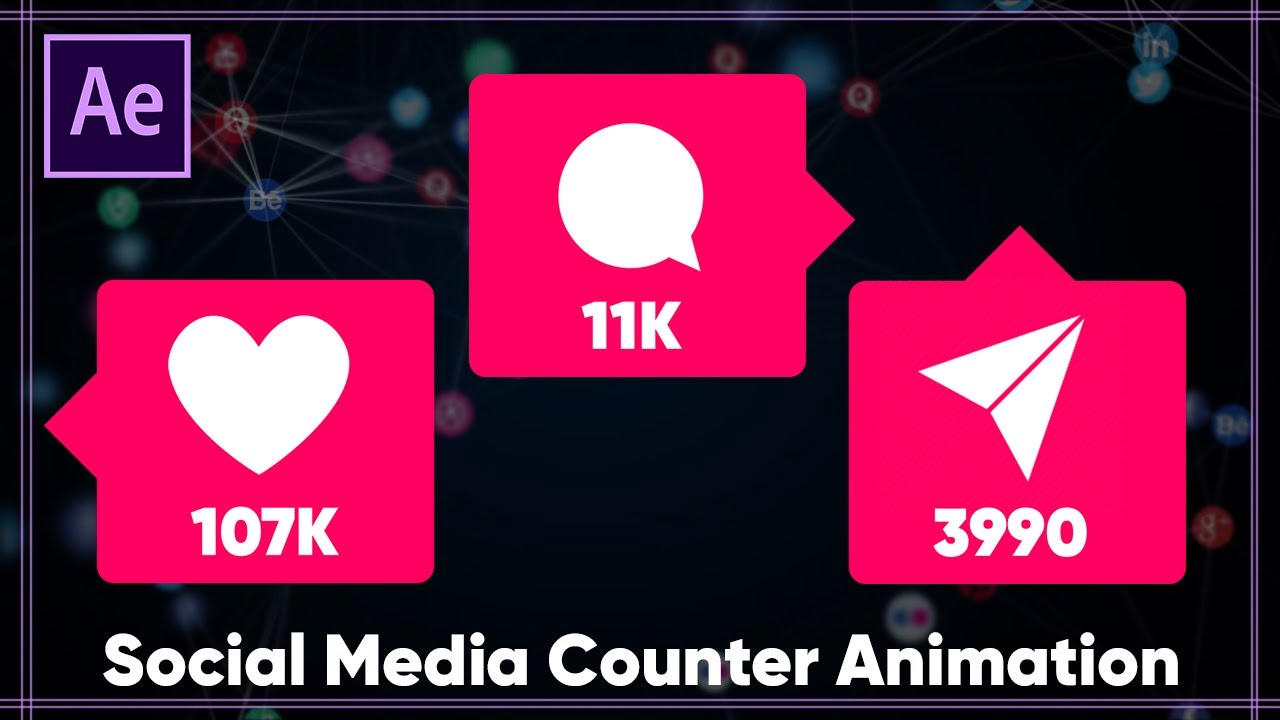 Social Media (LIKE,COMMENT,SHARE) Counter Animation - After Effects ...