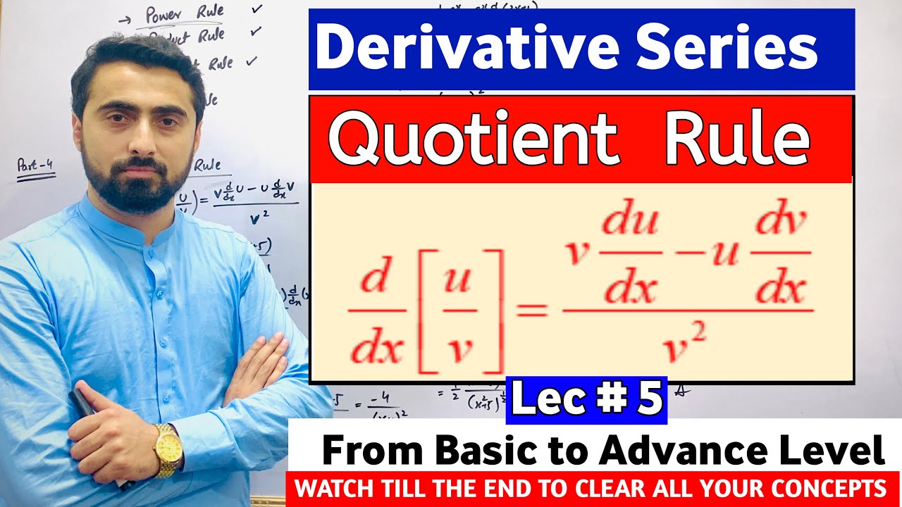 Quotient Rule Of Derivative | Quotient Rule Class 12 Math | Derivative ...