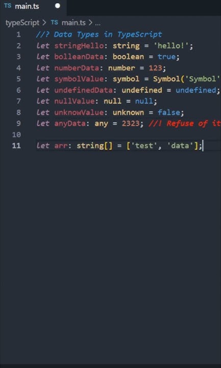 Типы данных в Typescript Javascript Code Typescript Youtube