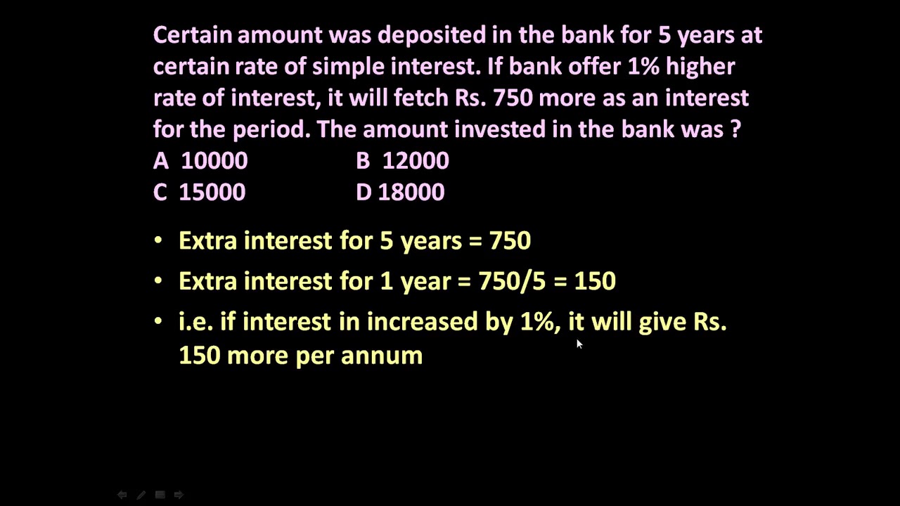 101 Simple Interest, Problem 12 - YouTube