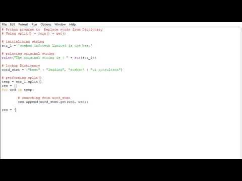 Python program to Replace words from Dictionary - YouTube