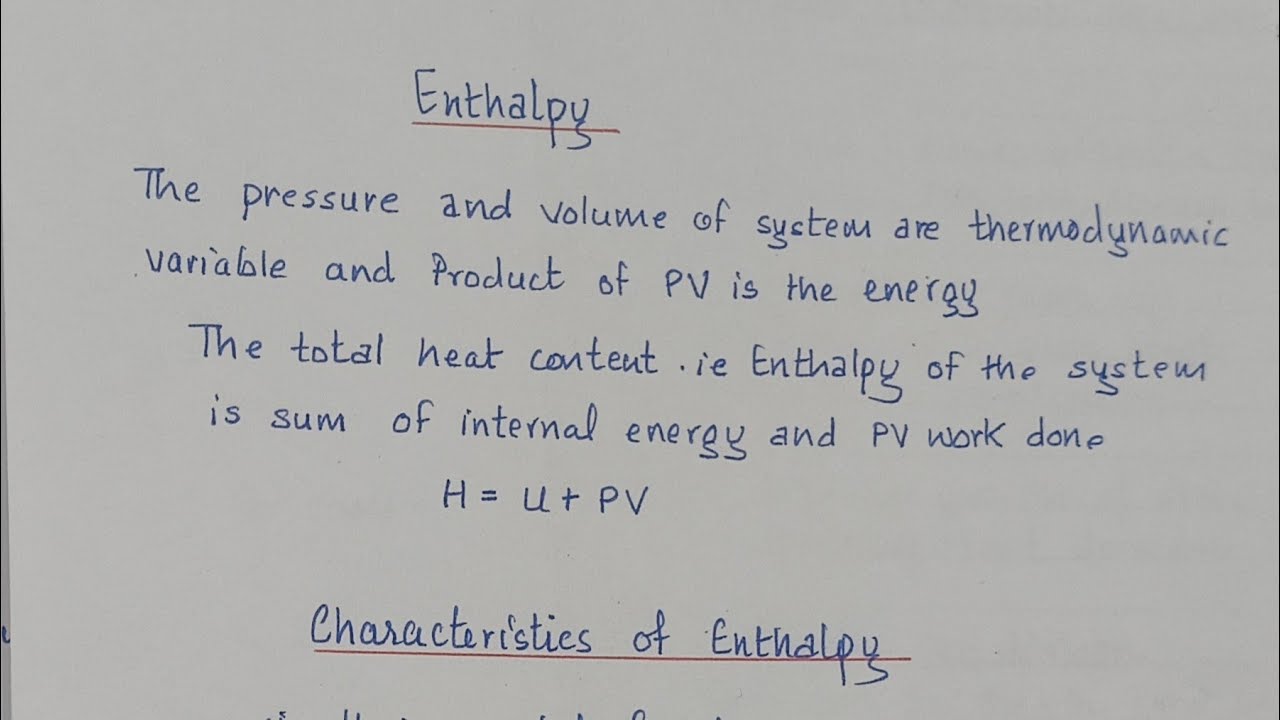 Enthalpy | Thermodynamics | Class 11 Chemsitry - YouTube