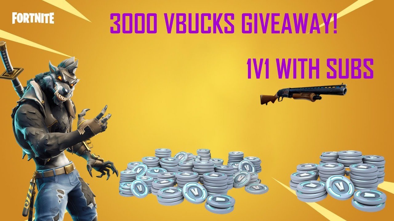 🔴1V1 WITH SUBS | FREE 3000 VBUCKS GIVEAWAY! | FORTNITE GRIND| FORTNITE ...