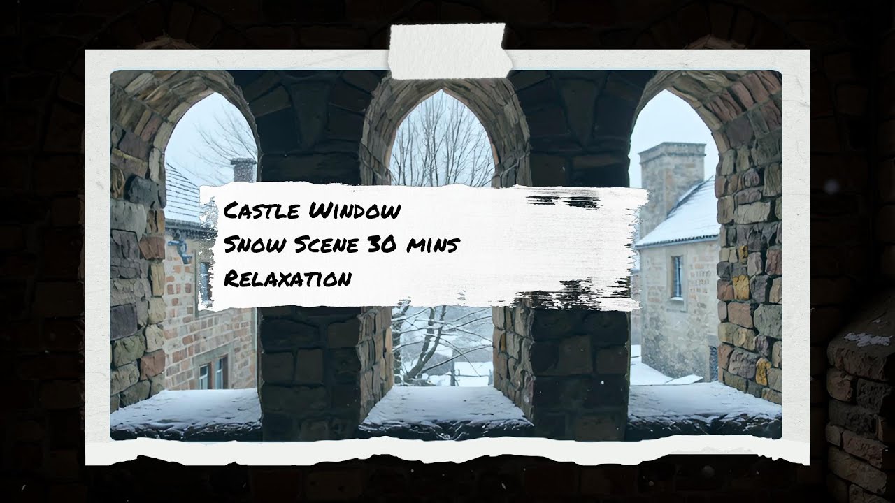 Castle Window - Stone window snow Projection Relaxation (30 Minutes ...
