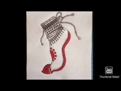 Indian Classical Dancing Feet Artwork Step by Step ||How to draw ...