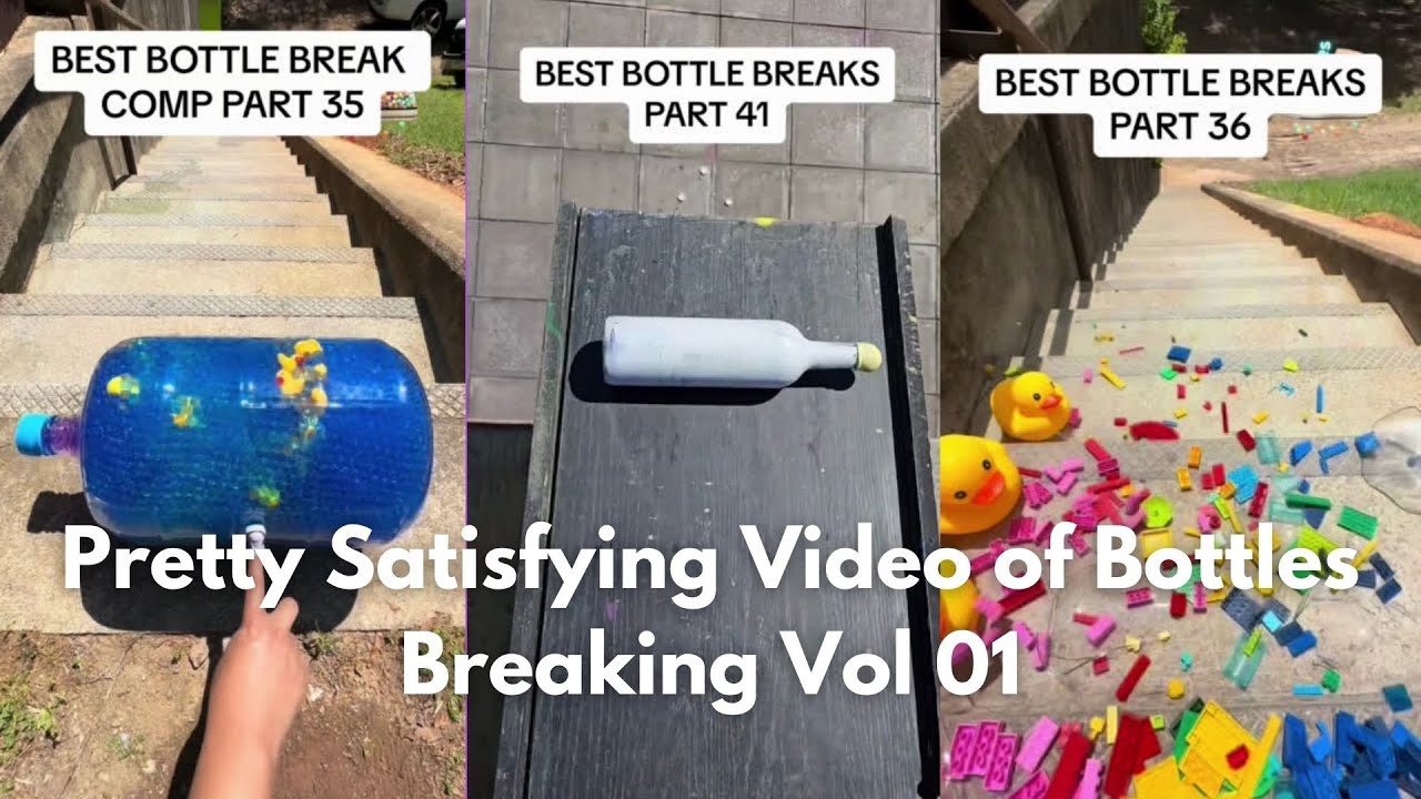 ASMR Relaxing & Satisfying Video Bottles Breaking and Objects Being ...