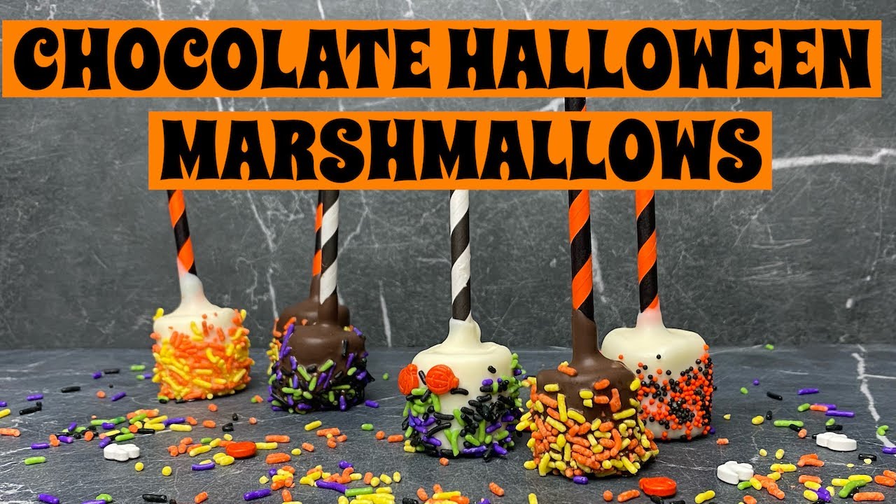 Chocolate Covered Halloween Marshmallows - YouTube