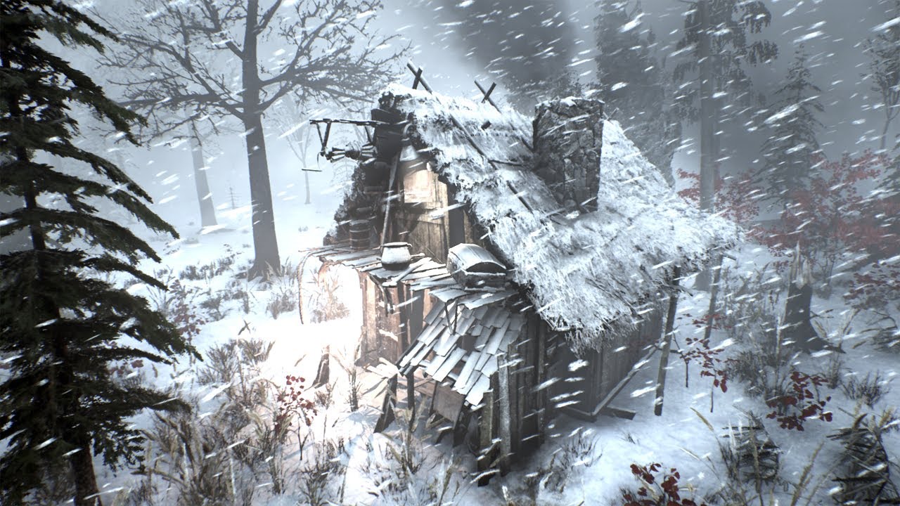 Snow storm sounds for sleeping - Cozy winter hut | Freezing winter ...