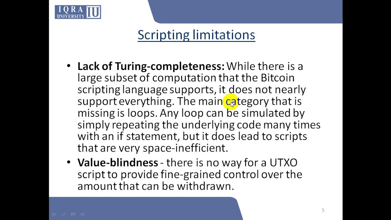 Bitcoin Script and its limitations - YouTube