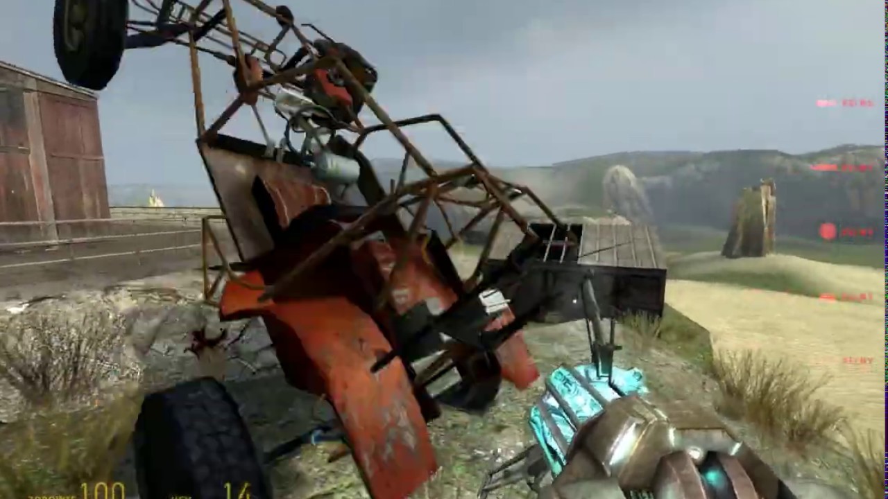 HL2 - physcannon_mega_enabled 1 vs buggy - YouTube