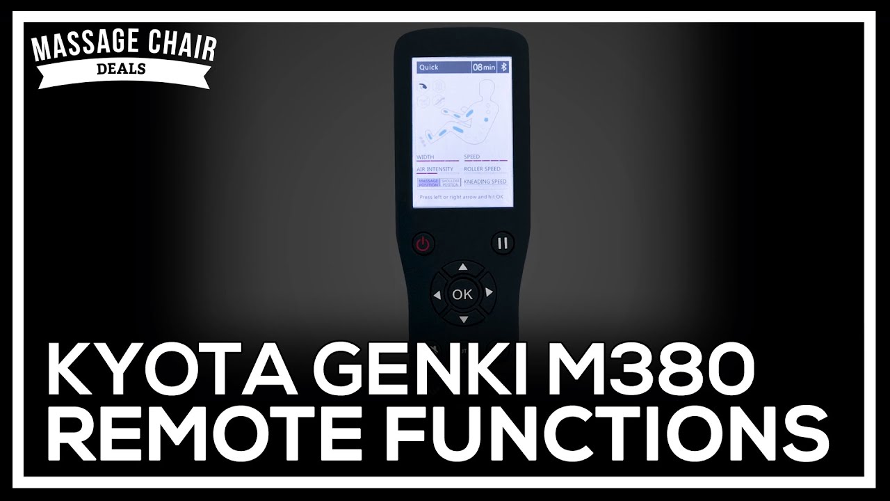 Kyota Genki M380 Massage Chair Remote Functions - YouTube