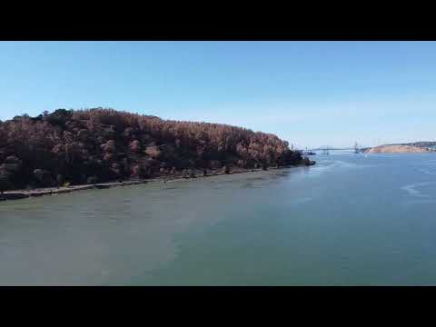 PORT COSTA CALIFORNIA CARQUINEZ STRAIGHT AERIAL DRONE VIEW FOOTAGE BAY ...