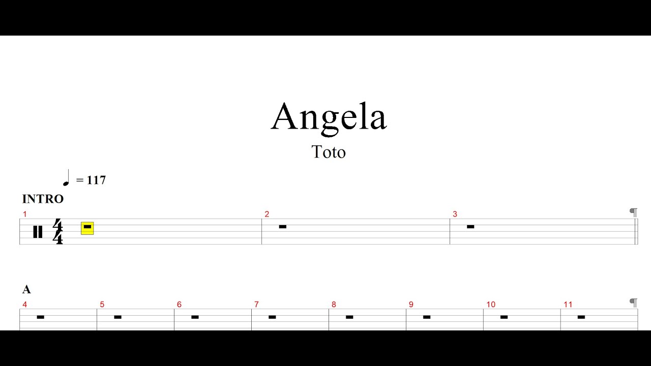 Toto - Angela | DRUM SHEET MUSIC - YouTube