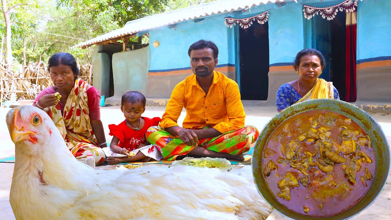 Tribal village style Chicken curry | how santali people cooking white ...
