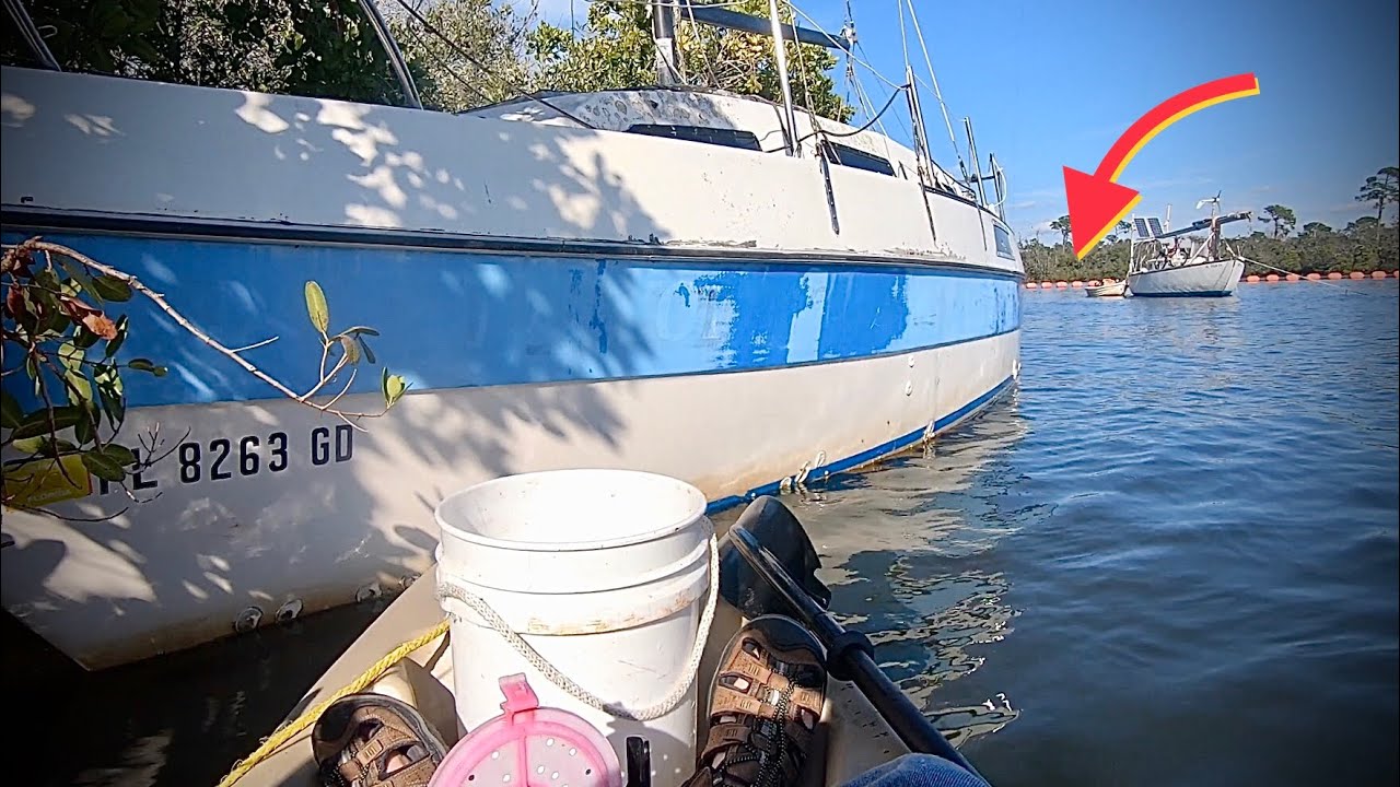 DROP BAIT Next to ABANDONED Sail Boat at Anclote River Park ⛵️ - YouTube