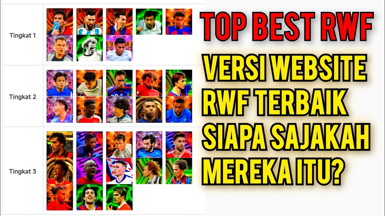 TIER LIST RWF (RIGHT WING FORWARD) TERBAIK VERSI RESMI WEBSITE KONAMI 🥶 ...