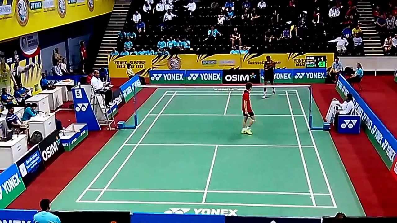 Kenichi Tago vs Arvind Bhat 1/2 | BWF Yonex Badminton India Open 2013 ...