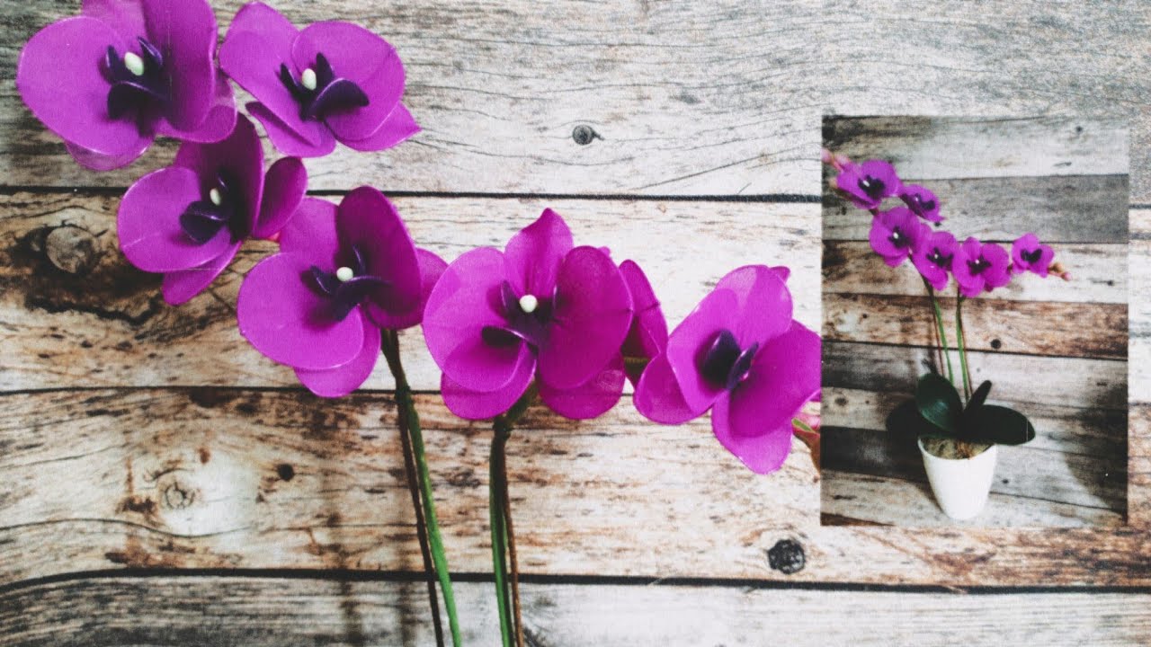 how to make phalaenopsis from nylon - YouTube