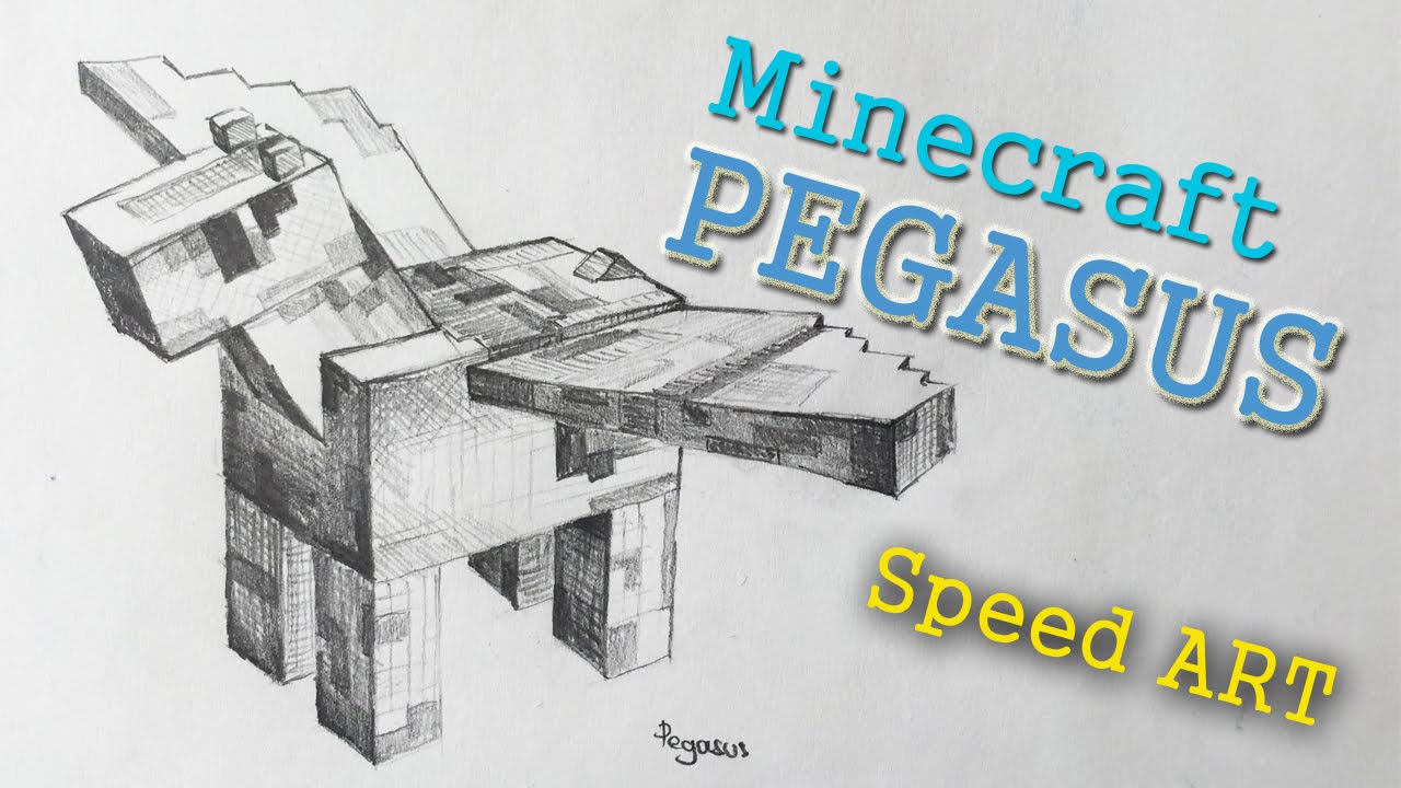 How to draw Minecraft Horse Pegasus - Speed Art - YouTube