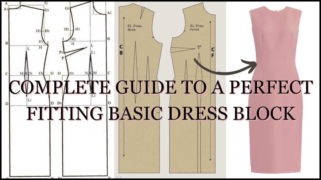 How to make a basic dress block pattern with butt contour - YouTube