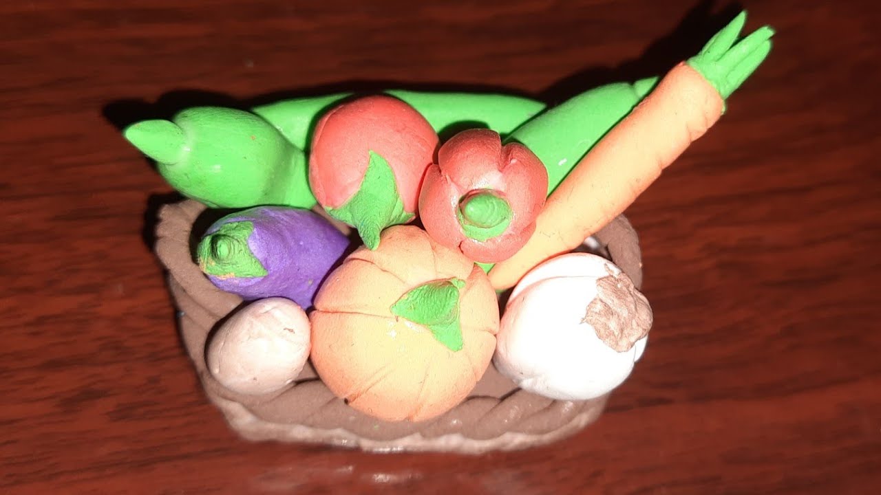 #diy Miniature vegetables with clay |How to make clay vegetables - YouTube