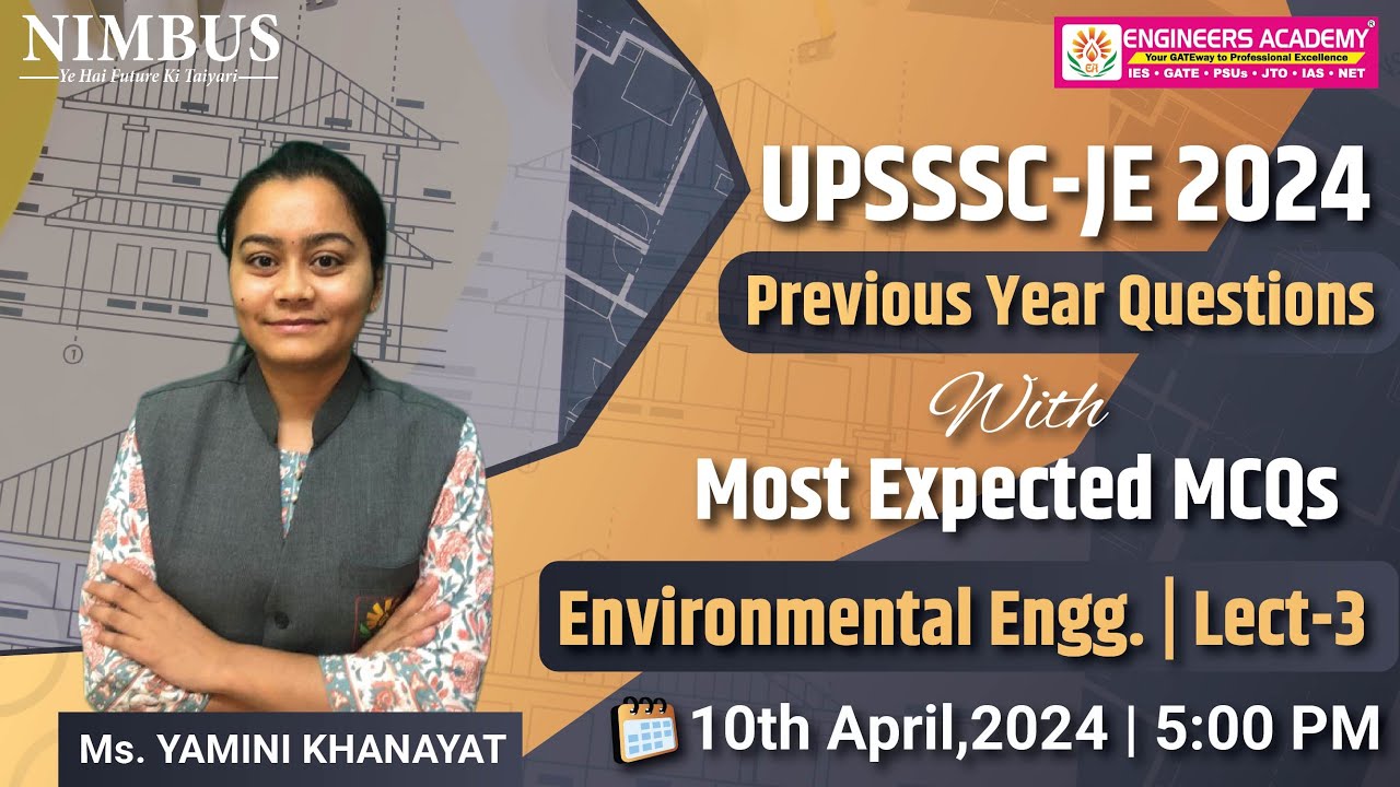 UPSSSC-JE 2024 | Environment Lect-3 | Previous Year Questions With Most Expected MCQs | CE - YouTube
