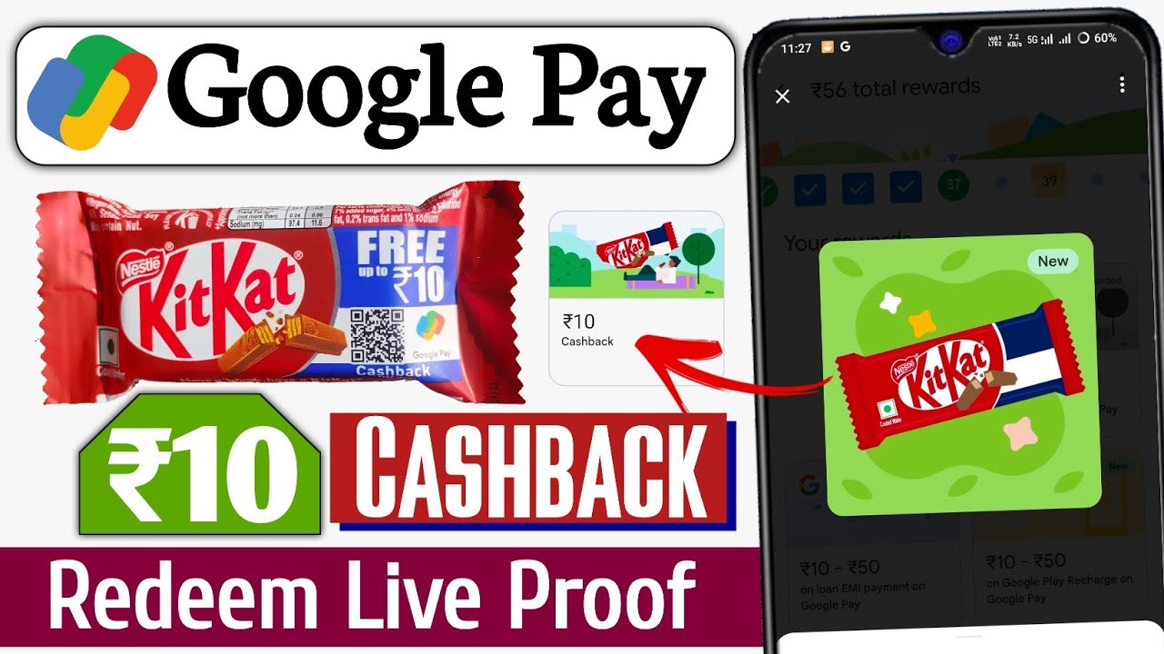 GPay KitKat ₹10 Cashback | KitKat Cashback Offer | KitKat 10 Cashback | Google Pay ₹10 KitKat ...