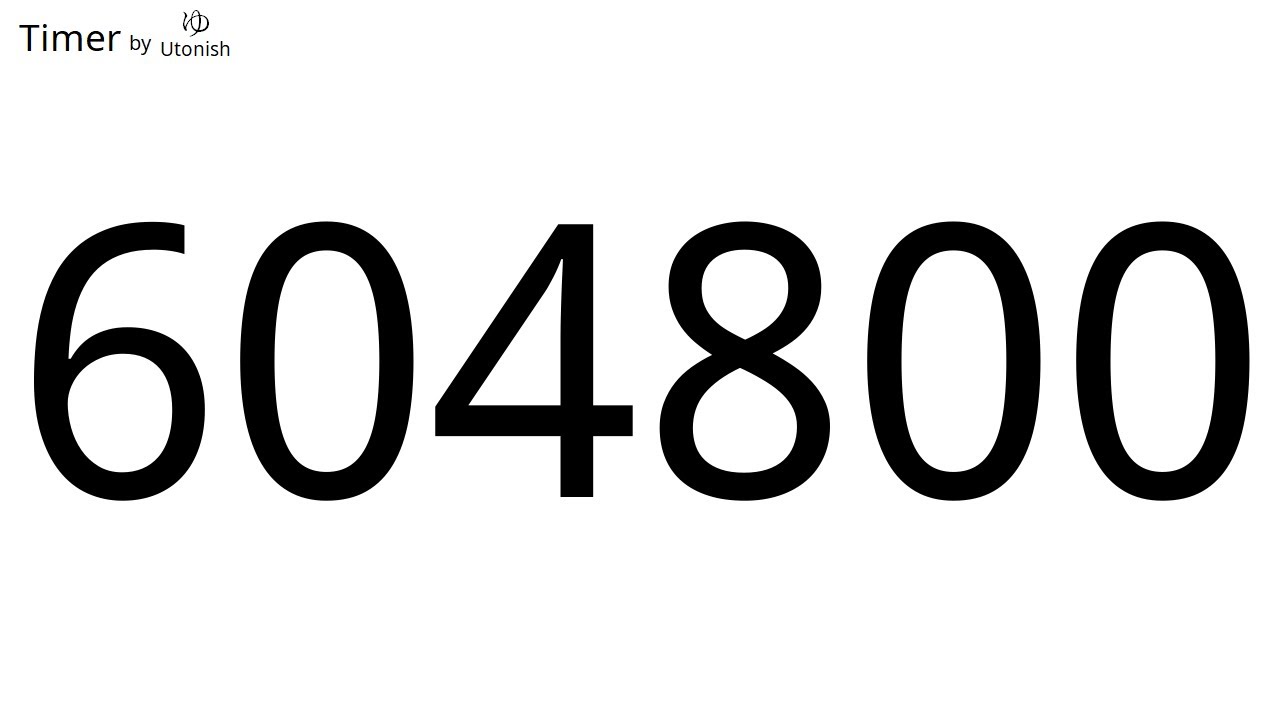 604800 Second Countup Timer - YouTube