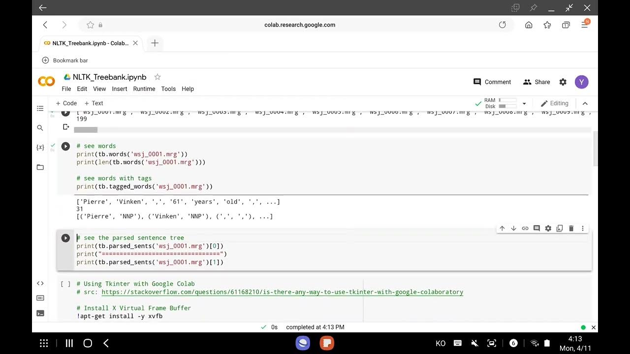 NLTK Penn Treebank - YouTube