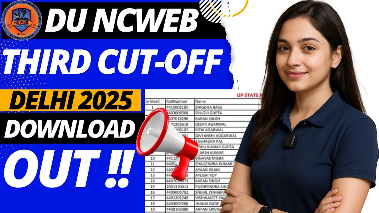 du ncweb third cut off 2025 | delhi university third round cutoff | mahir academy - YouTube