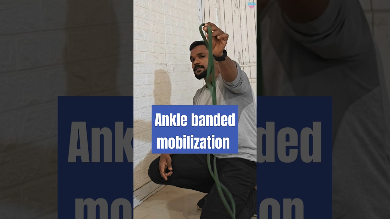 Ankle banded joint mobilization - YouTube
