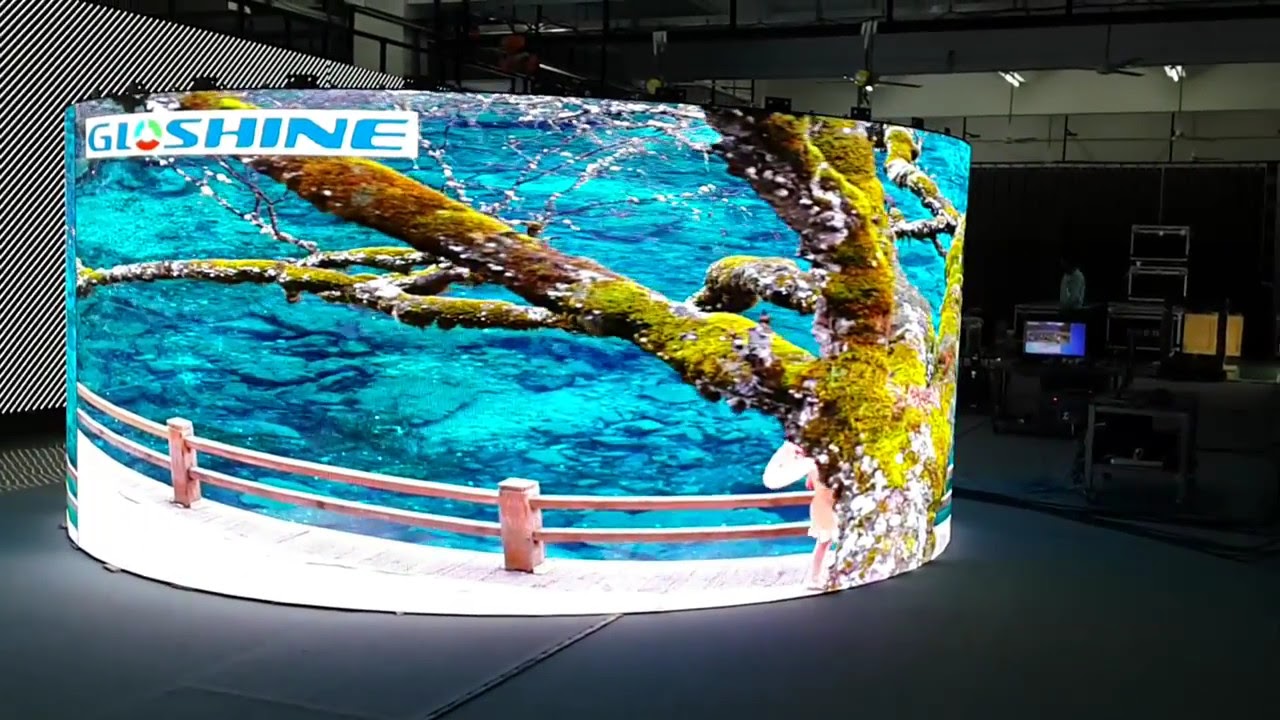 Curve/Column LED Display-Stage video wall - YouTube