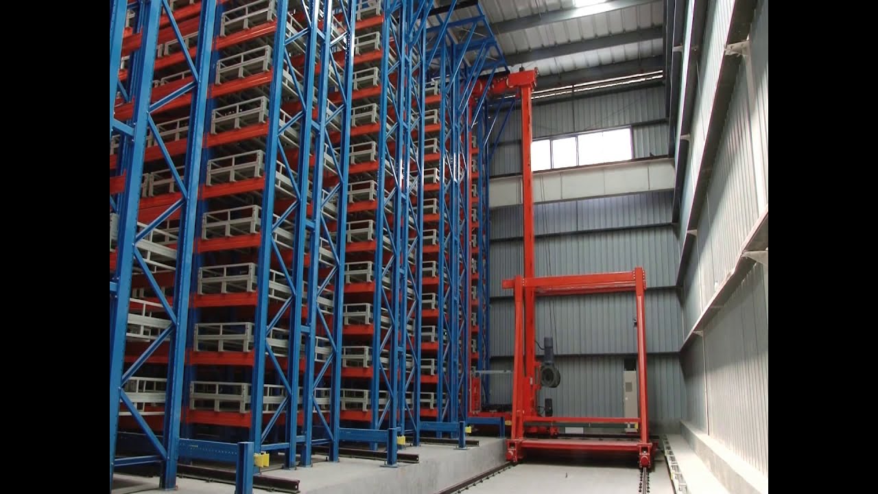 Aisle Changing Stacker Crane from Nanjing Inform - YouTube