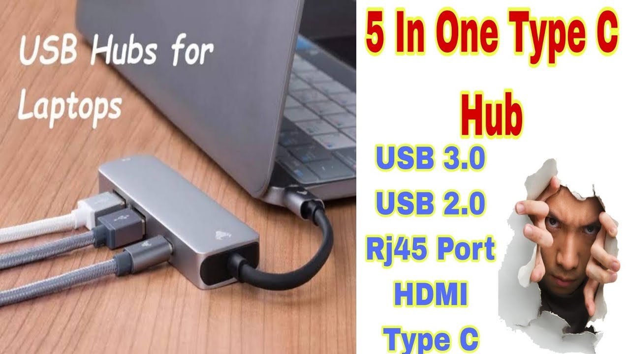 Type-C 5 in 1 Hub // Enter type c hub E-C5H // USB hub all in one HDMI ...