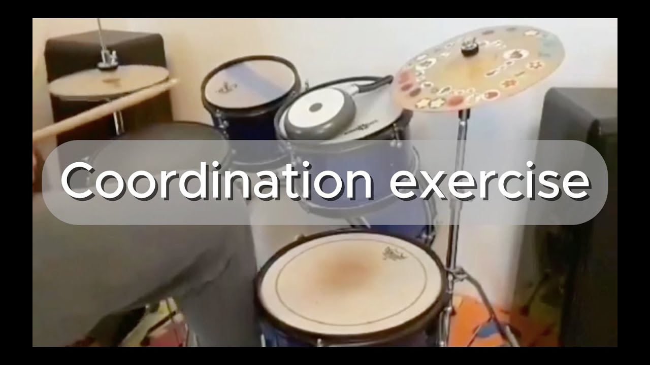 Coordination challenge on drum set - YouTube