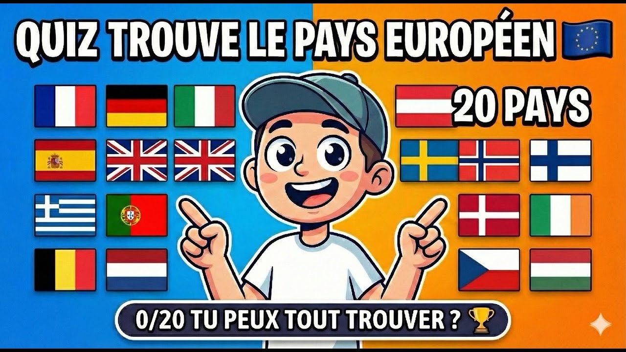 QUIZ PAYS EUROPÉENS 🇪🇺 | Devine les 20 Pays (10 Faciles, 10 Difficiles ...
