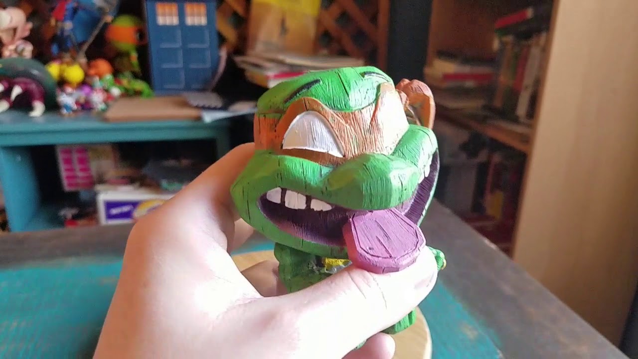 TMNT Michelangelo Eekeez Tiki Ninja Turtles Resin Figure Review - YouTube