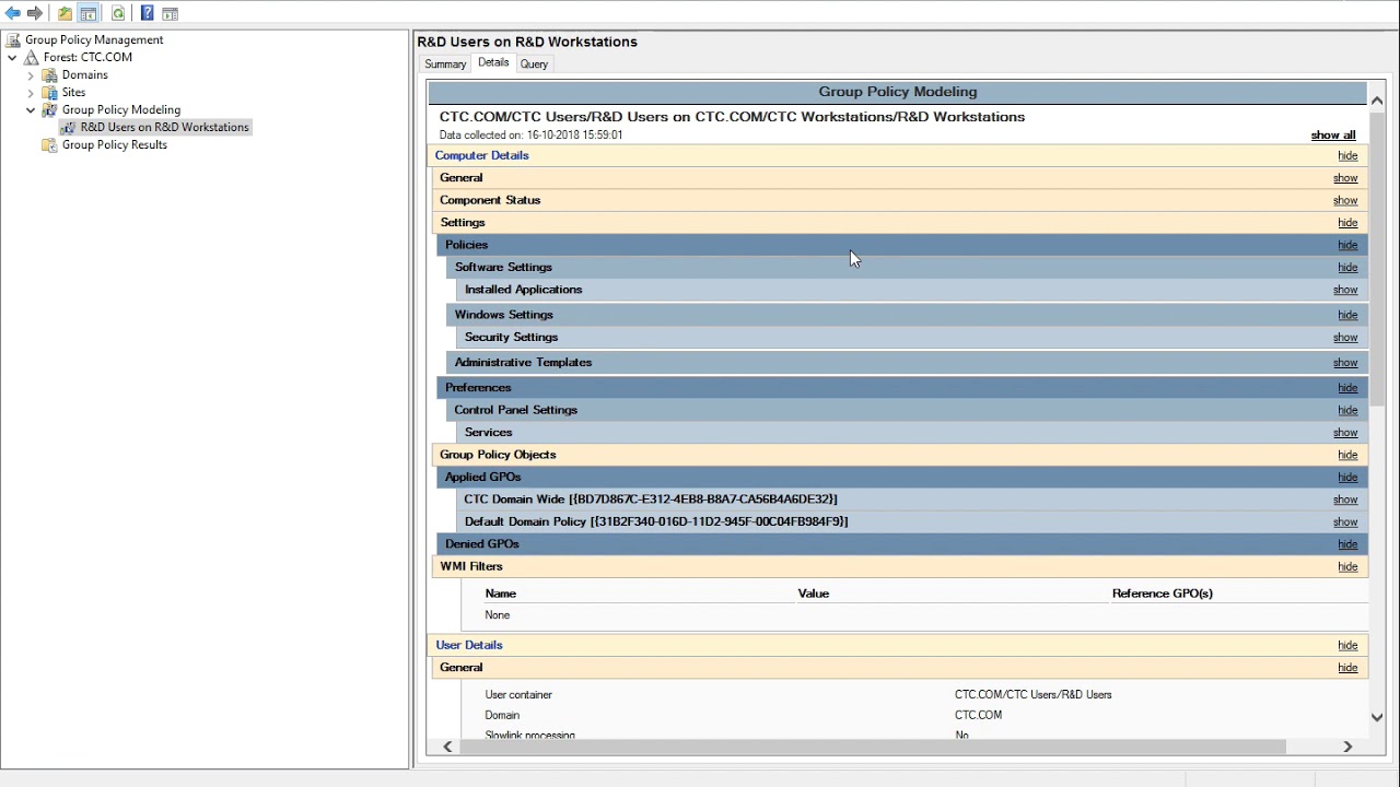 GPO Troubleshooting Part 2 : Using GPO Modelling Wizard - YouTube