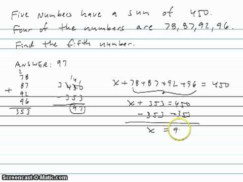Algebra I Problems Involving Averages - YouTube