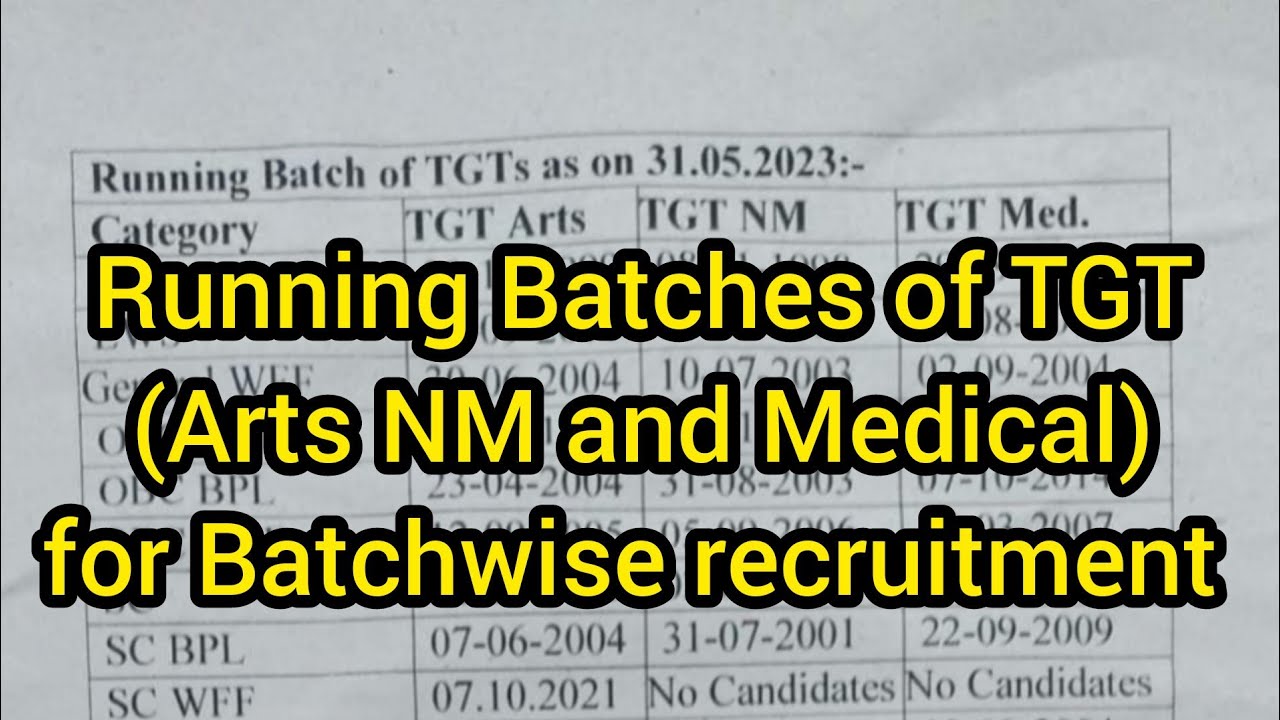Running Batches of TGT (Arts,NM and Medical) / Hp TGT Batchwise recruitment - YouTube