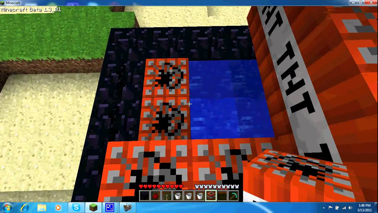 How to Build an Obsidian Human Cannon in Minecraft - YouTube