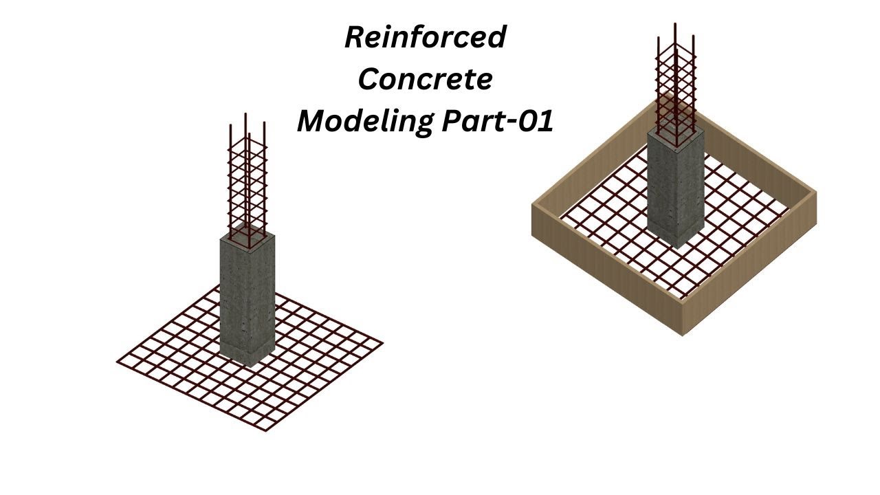 AutoCAD 3D Building Footings & Reinforced Concrete Modeling Tutorial ...