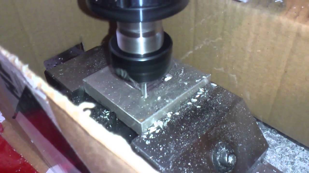 DIY polymer concret CNC mill first run - YouTube