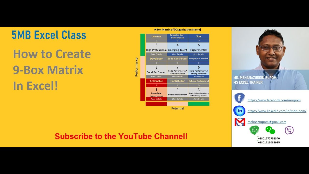 9 Box Matrix with Excel - YouTube